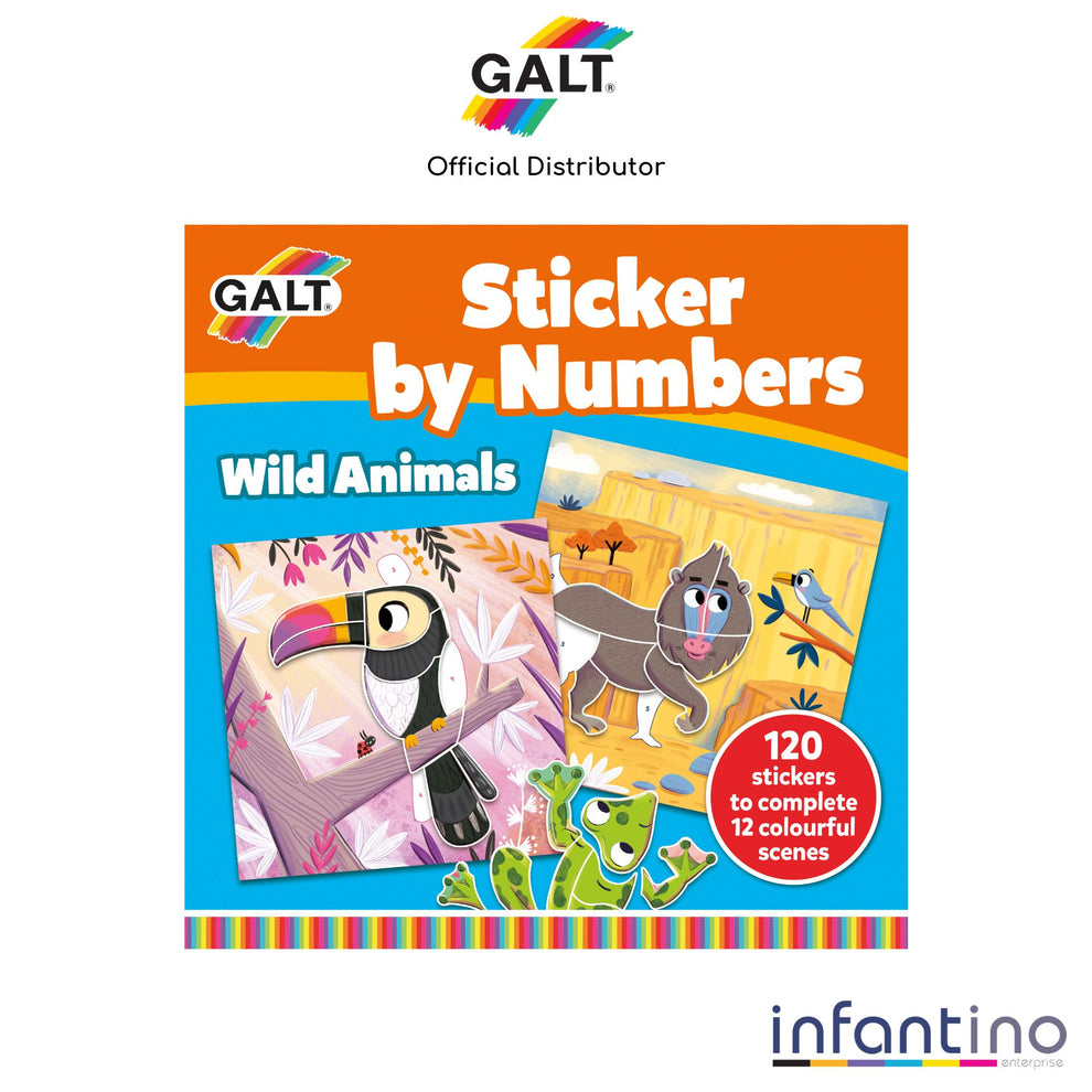 Galt Sticker By Numbers (Wild Animals) – Infantino